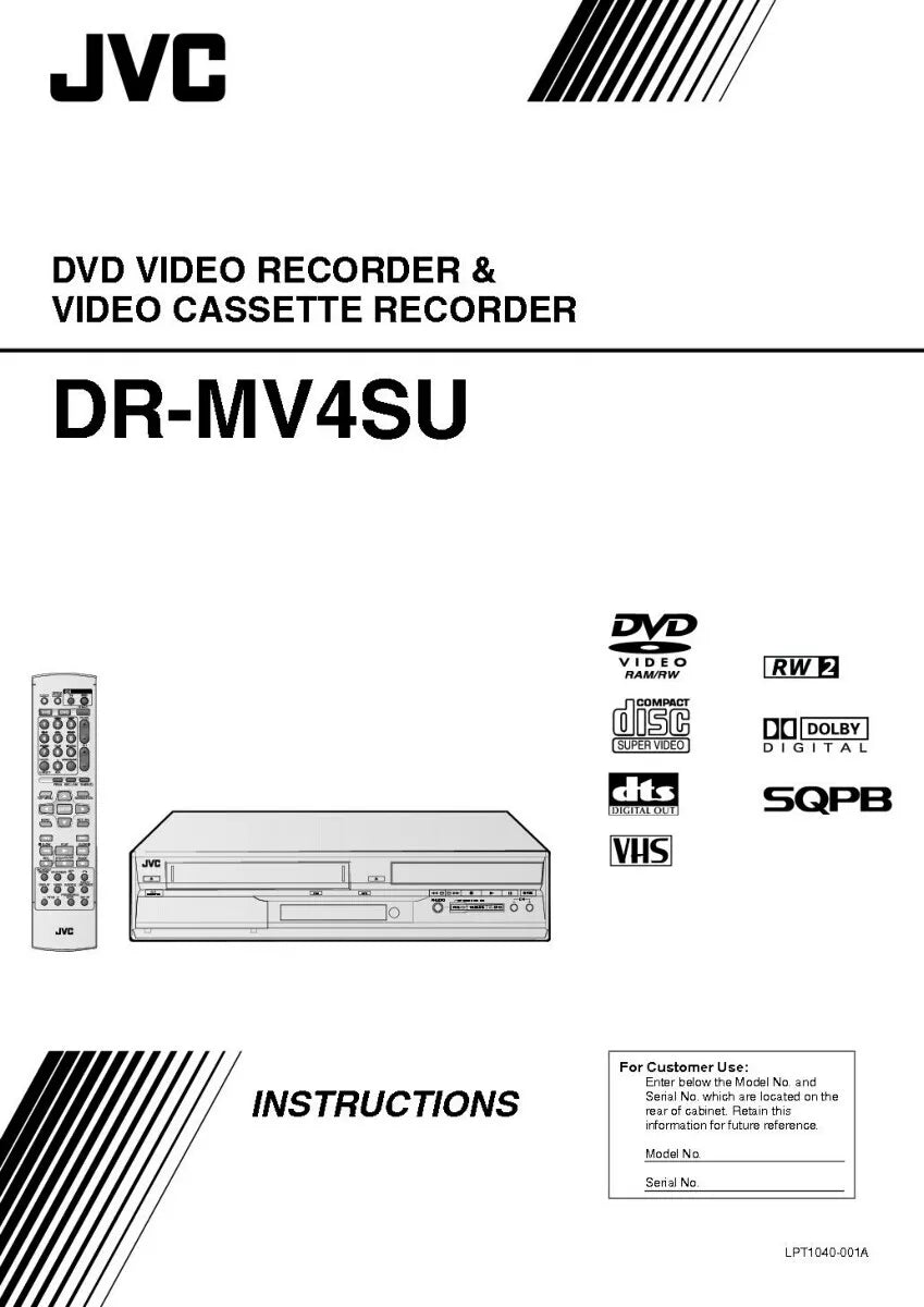 JVC DR-MV4SUS DVD Recorder Owners Instruction Manual – TekRevolt