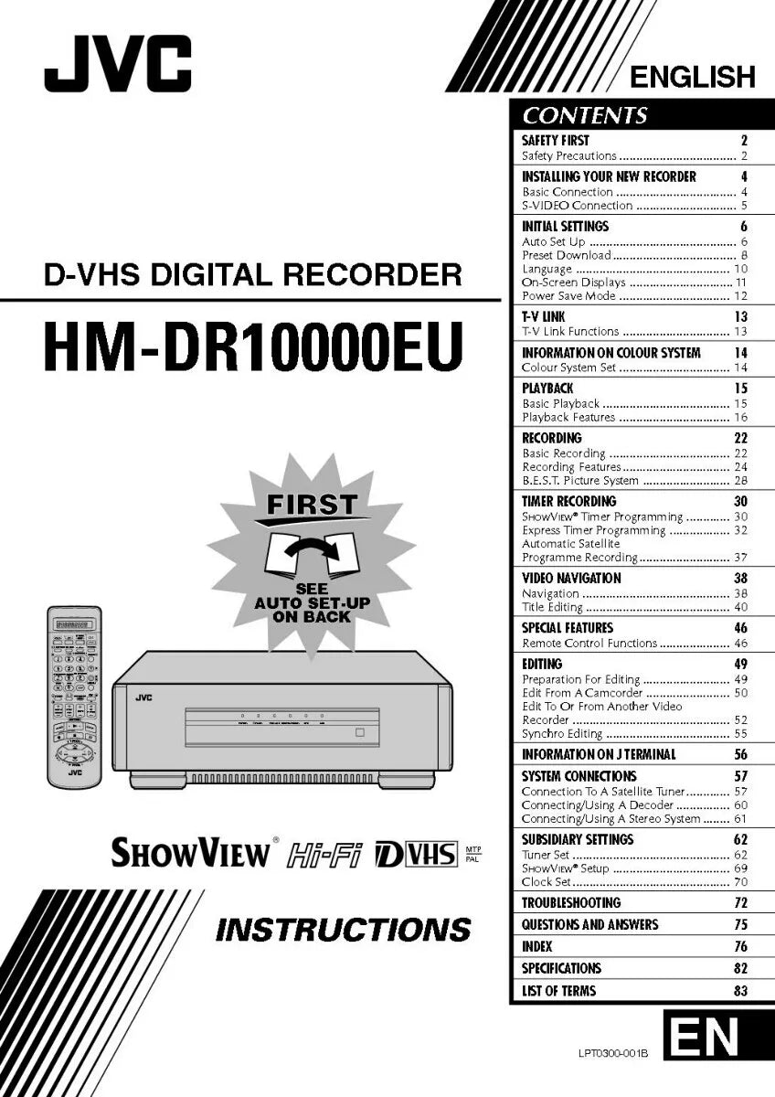 JVC HM-DR10000EU VCR Owners Instruction Manual – TekRevolt