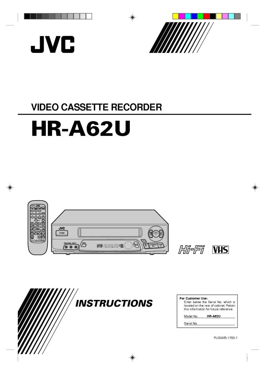 JVC HR-A62U VCR Owners Instruction Manual – TekRevolt