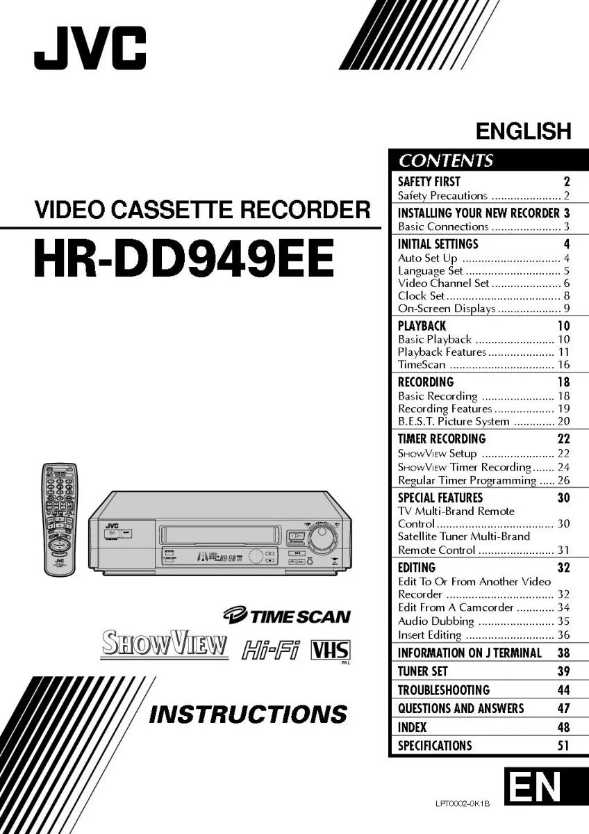 JVC HR-DD949EE VCR Owners Instruction Manual – TekRevolt