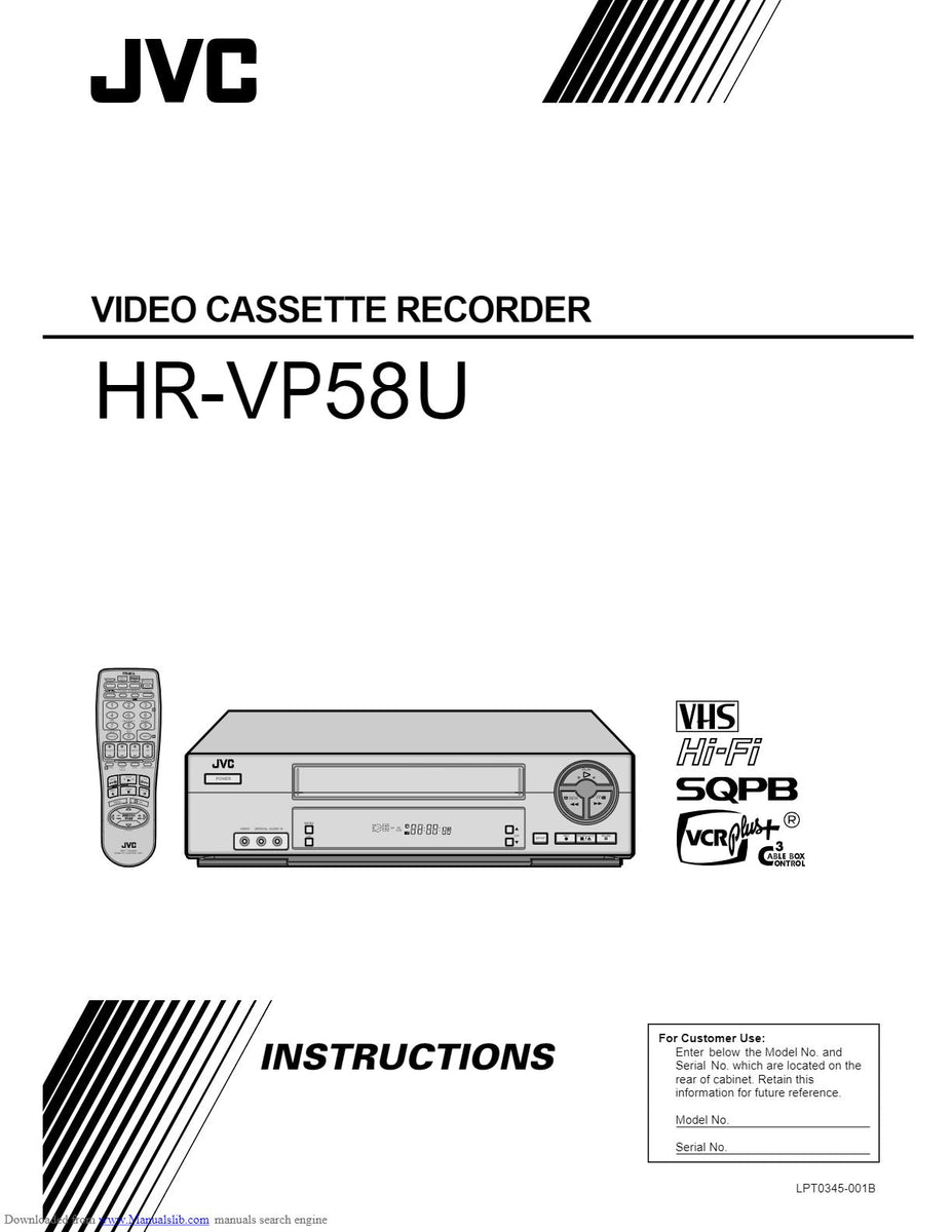 JVC HR-VP58U VCR Owners Instruction Manual – TekRevolt
