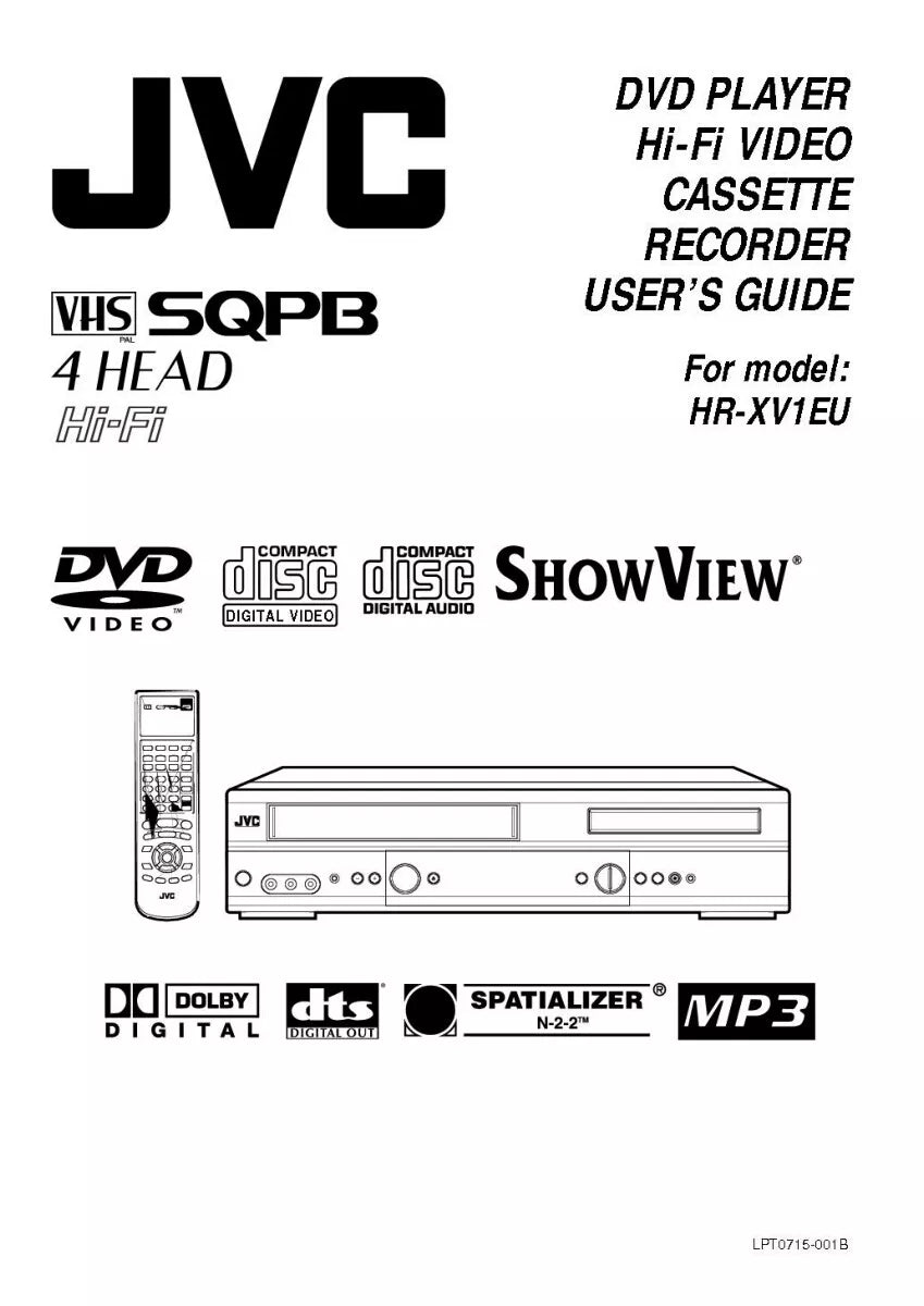 JVC HR-XV1EU VCR DVD Owners Instruction Manual – TekRevolt