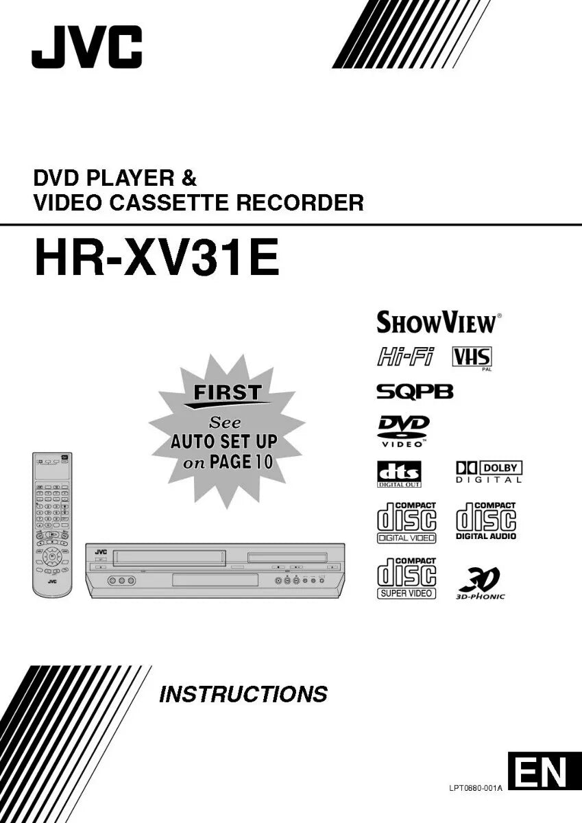 JVC HR-XV31E VCR DVD Owners Instruction Manual – TekRevolt
