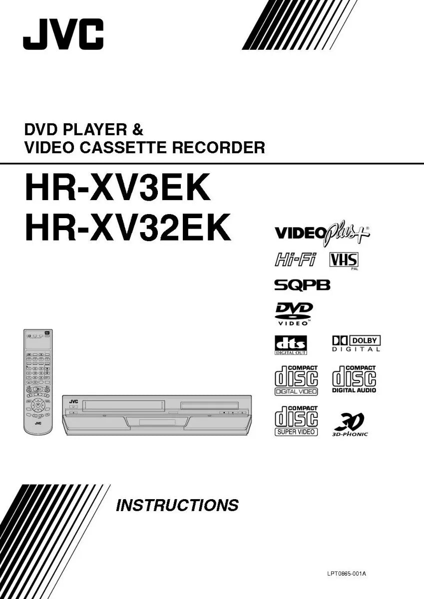 JVC HR-XV32EK HR-XV3EK VCR DVD Owners Instruction Manual – TekRevolt