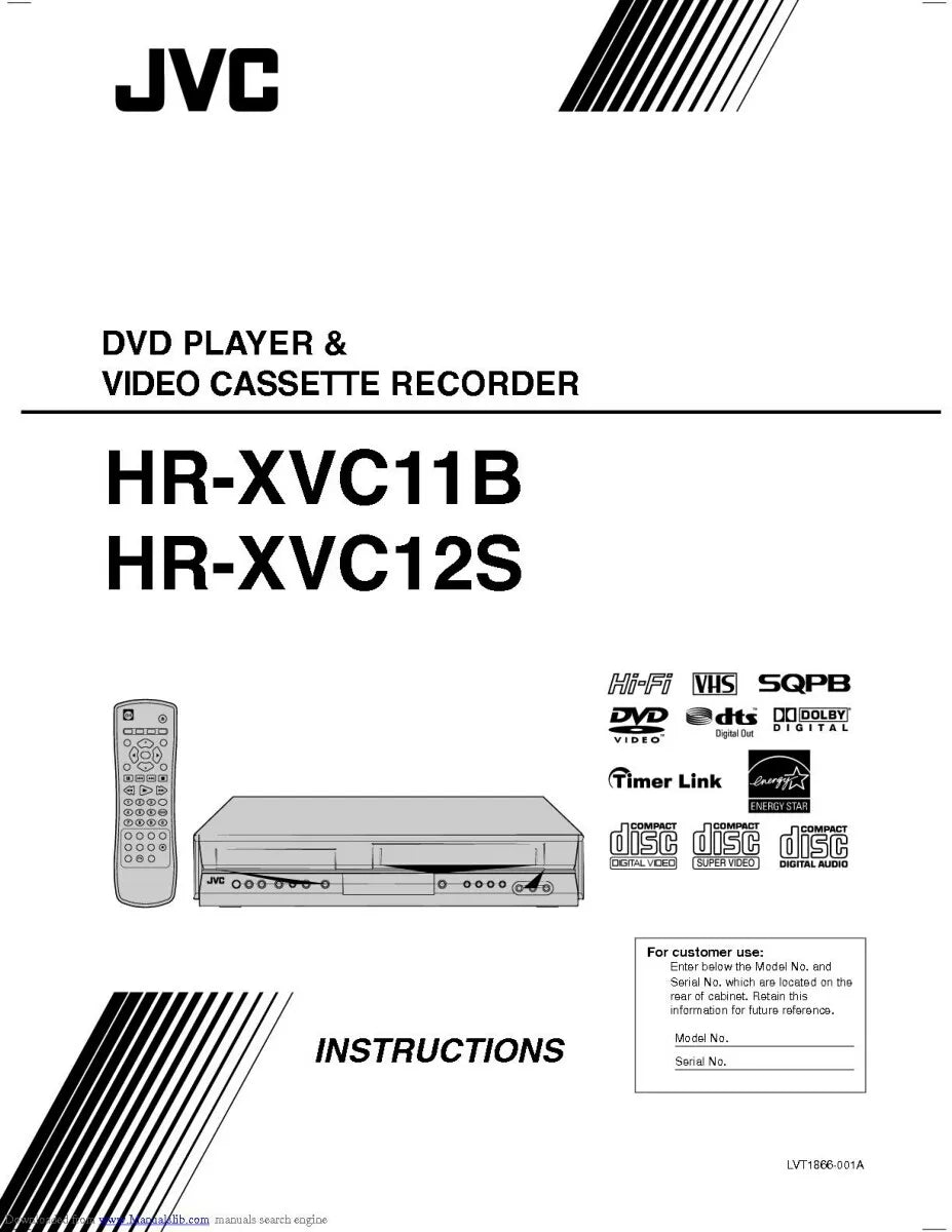 JVC HR-XVC11B HR-XVC12S VCR DVD Owners Instruction Manual – TekRevolt