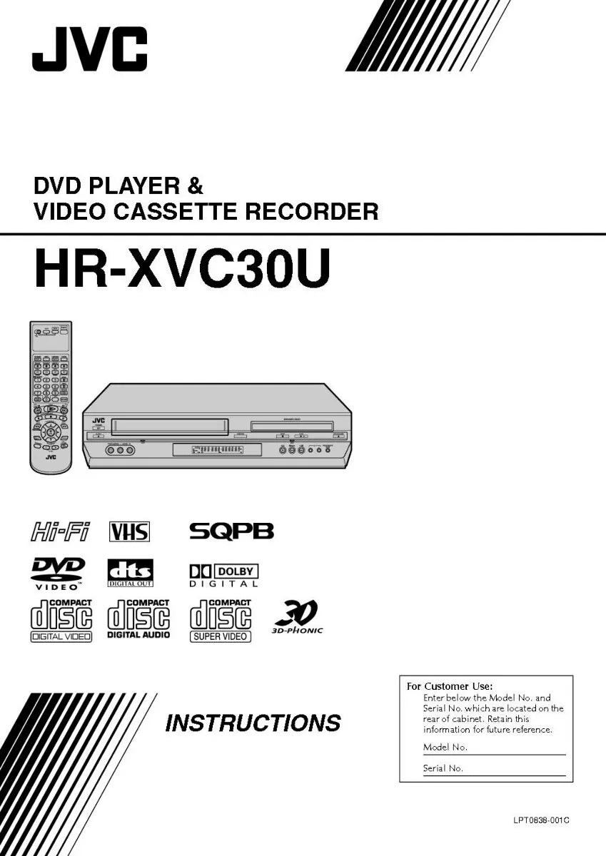 JVC HR-XVC30US VCR DVD Owners Instruction Manual – TekRevolt