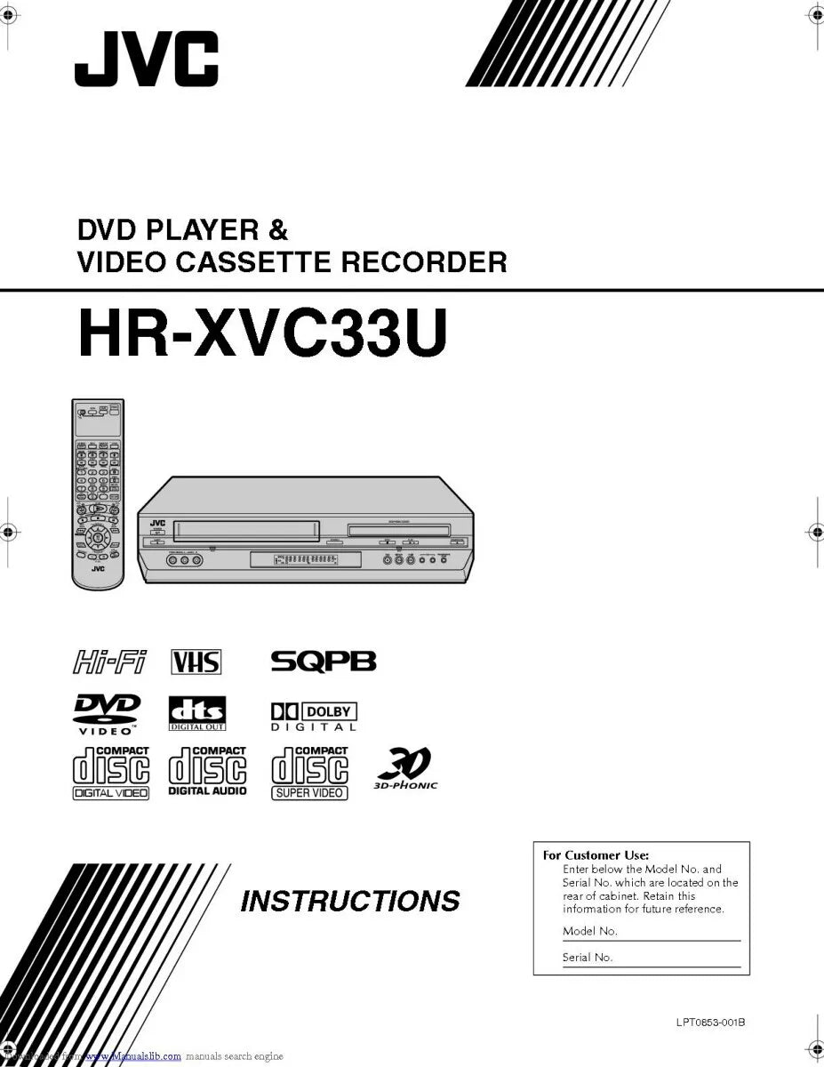JVC HR-XVC33U VCR DVD Owners Manual – TekRevolt