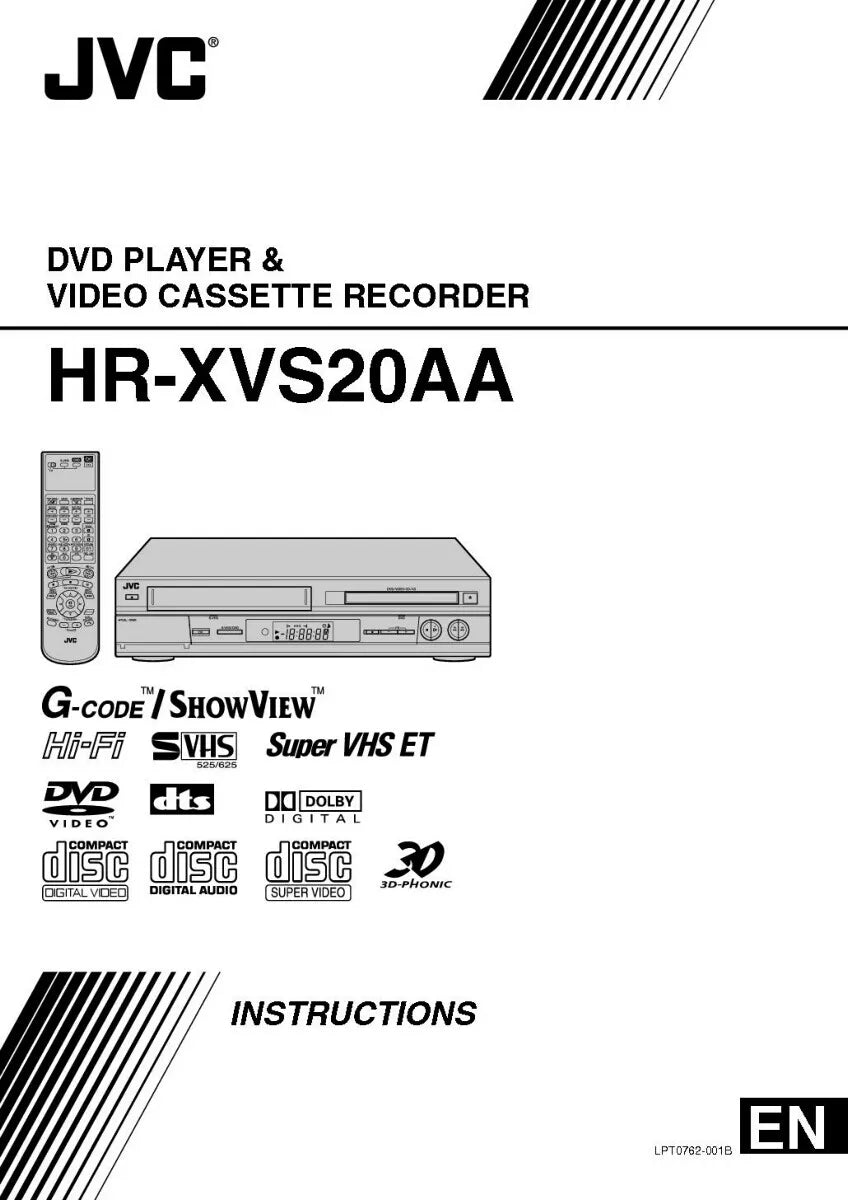 JVC HR-XVS20AA VCR DVD Owners Instruction Manual – TekRevolt
