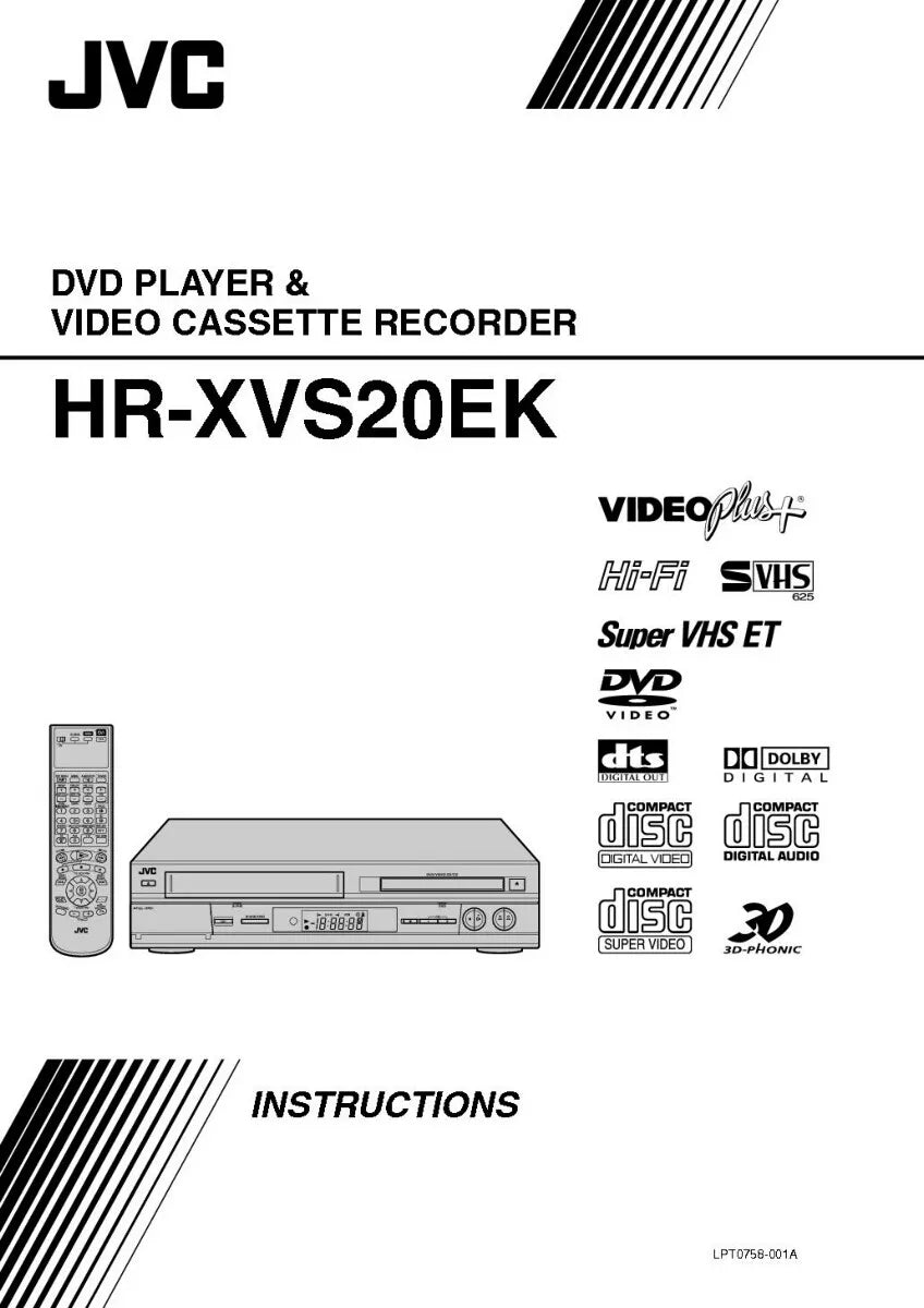 JVC HR-XVS20EK VCR DVD Owners Instruction Manual – TekRevolt