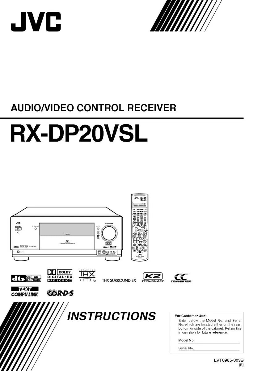 JVC RX-DP20VSL Receiver Owners Instruction Manual – TekRevolt