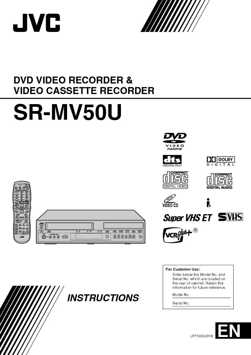 JVC SR-MV50U VCR DVD Owners Instruction Manual – TekRevolt