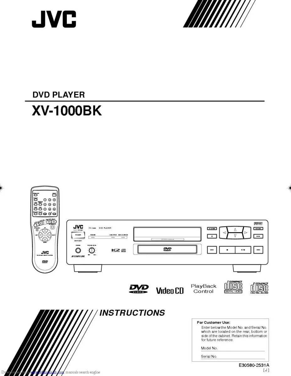 JVC XV-1000BK DVD Player Owners Instruction Manual – TekRevolt
