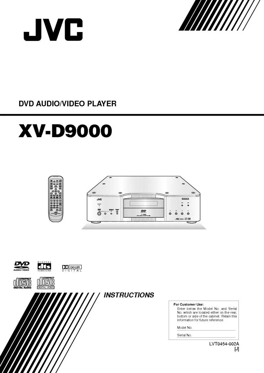 JVC XV-D9000 DVD Player Owners Instruction Manual – TekRevolt