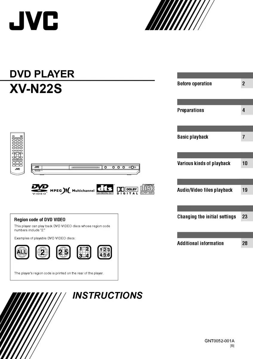 JVC XV-N22S DVD Player Owners Instruction Manual – TekRevolt