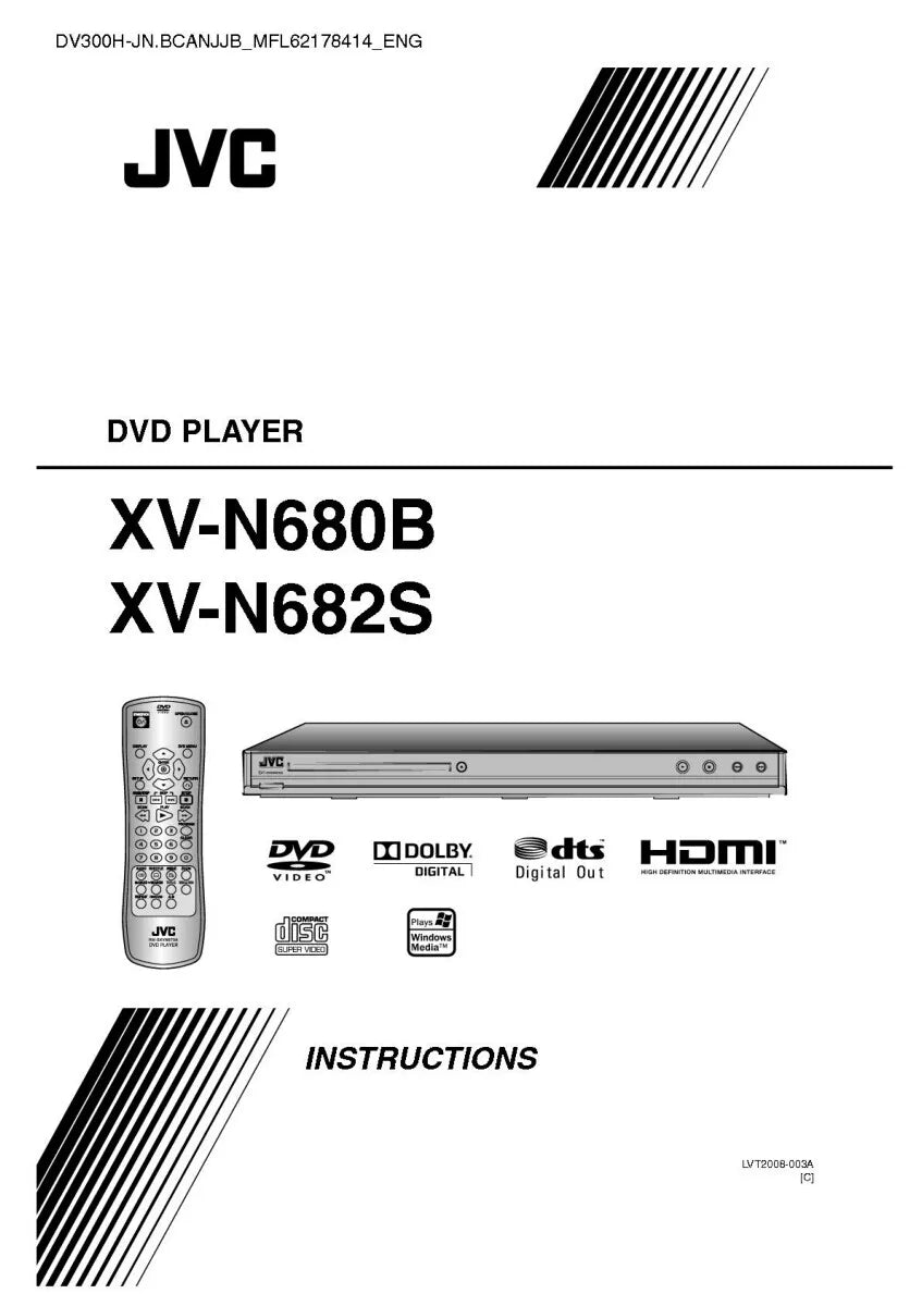 JVC XV-N680B XV-N682S DVD Player Owners Instruction Manual – TekRevolt