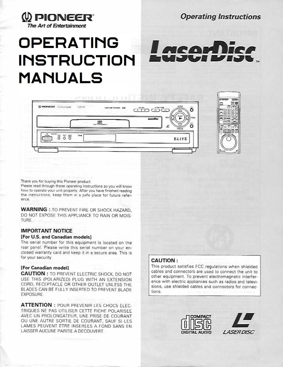 Pioneer Laser Disc Player Manuals – TekRevolt