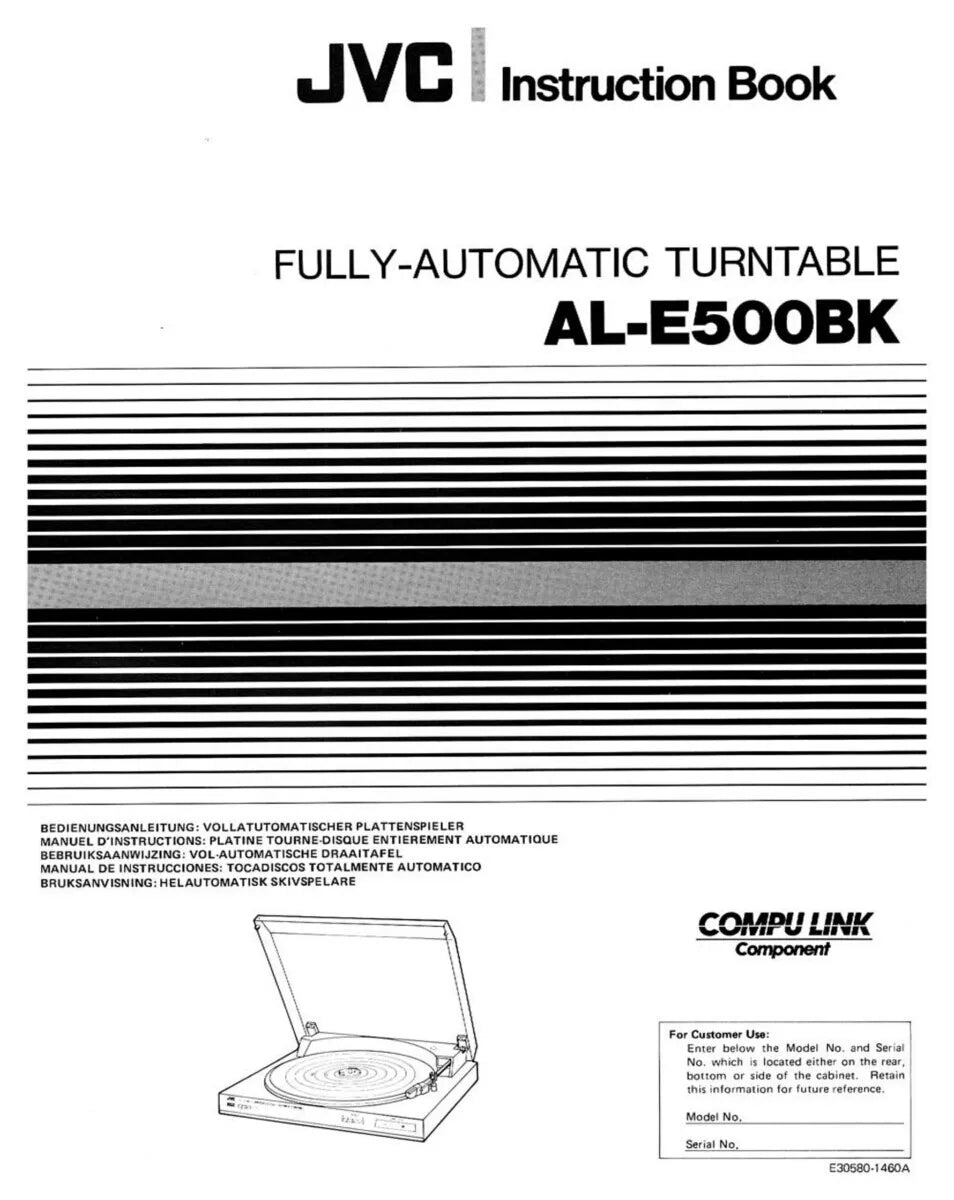 JVC AL-E500BK Turntable Owners Instruction Manual – TekRevolt