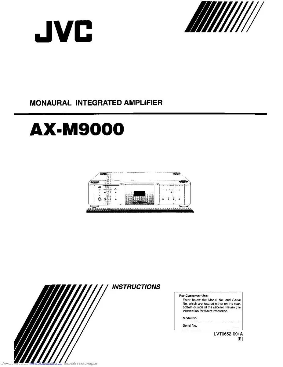 JVC AX-M9000 Amplifier Owners Instruction Manual – TekRevolt