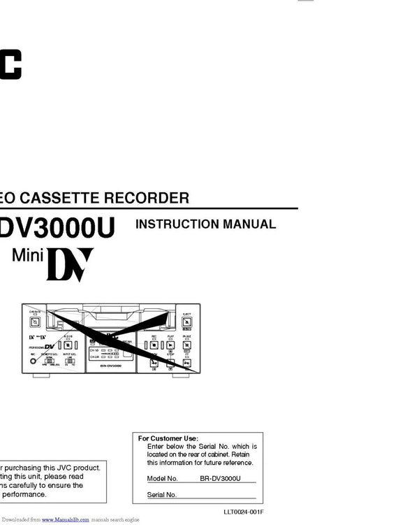 JVC BR-DV3000U VCR Owners Instruction Manual – TekRevolt