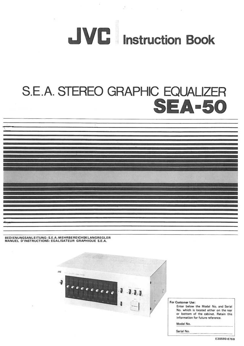 JVC SEA 50 Graphic Equalizer Owners Instruction Manual – TekRevolt