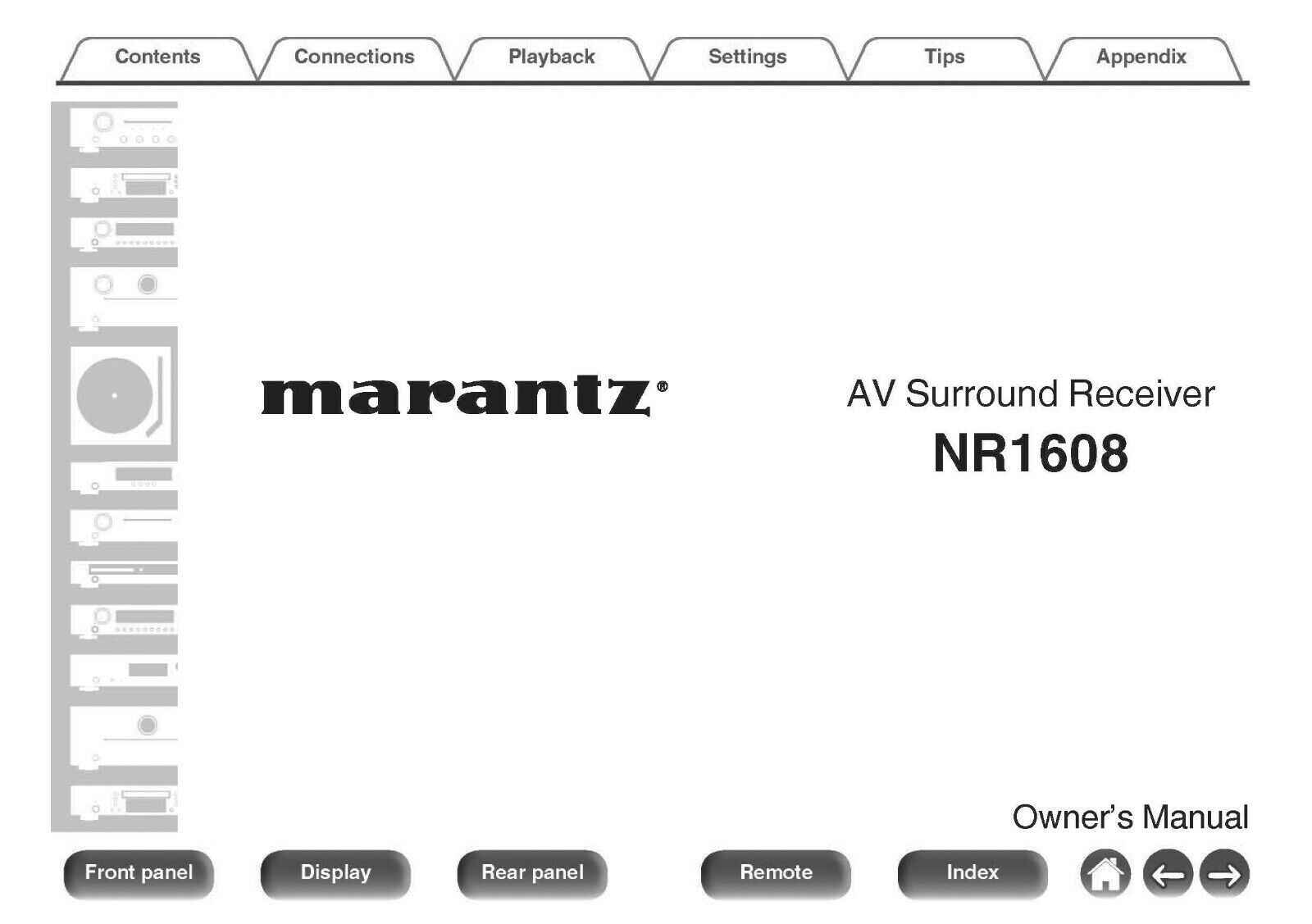 Marantz NR1608 Receiver Owners Instruction Manual – TekRevolt