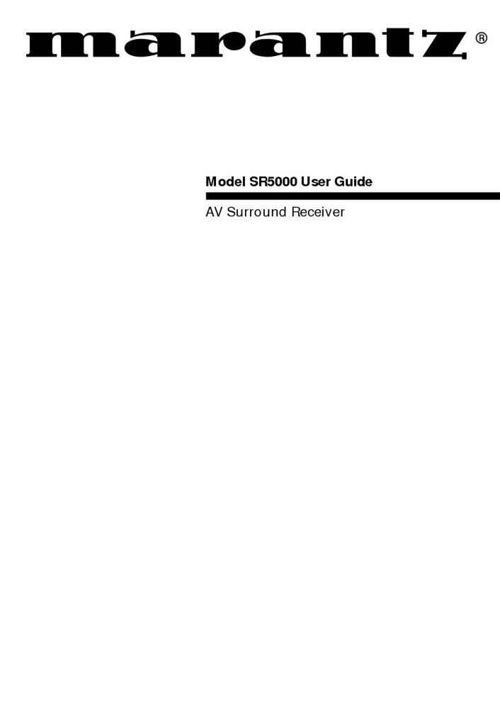 Marantz SR5000 Surround Receiver Owners Manual – TekRevolt