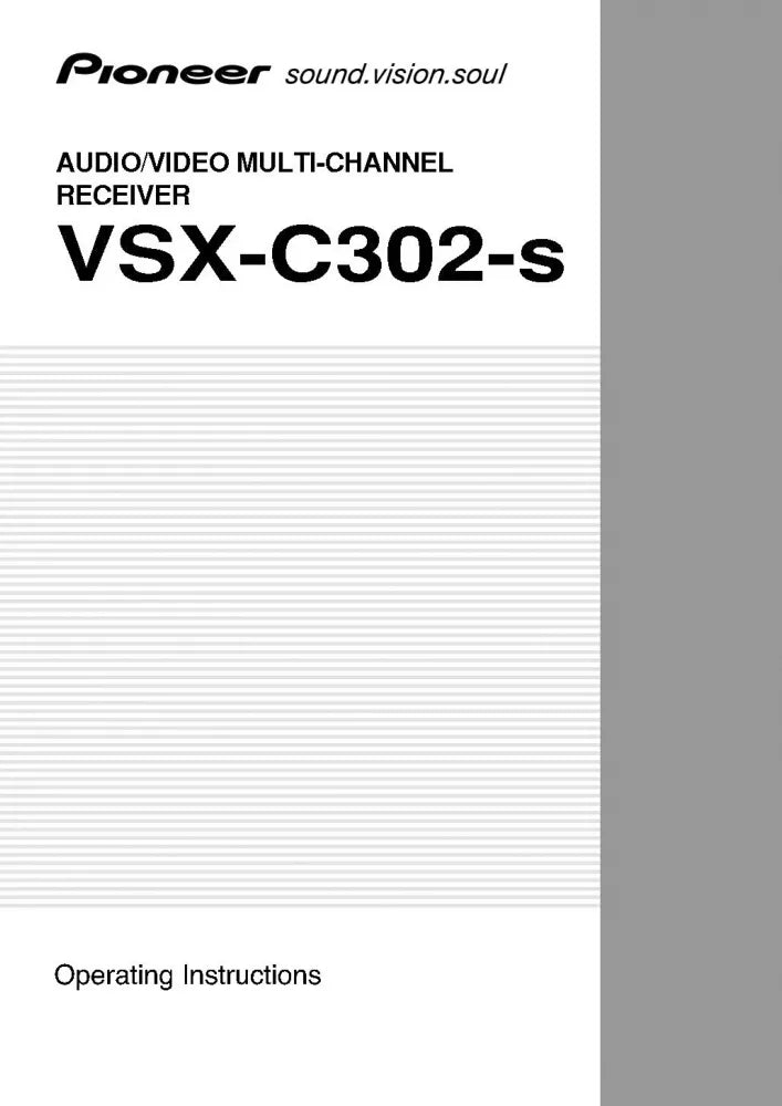 Pioneer VSX-C302 Receiver Owners Manual – TekRevolt