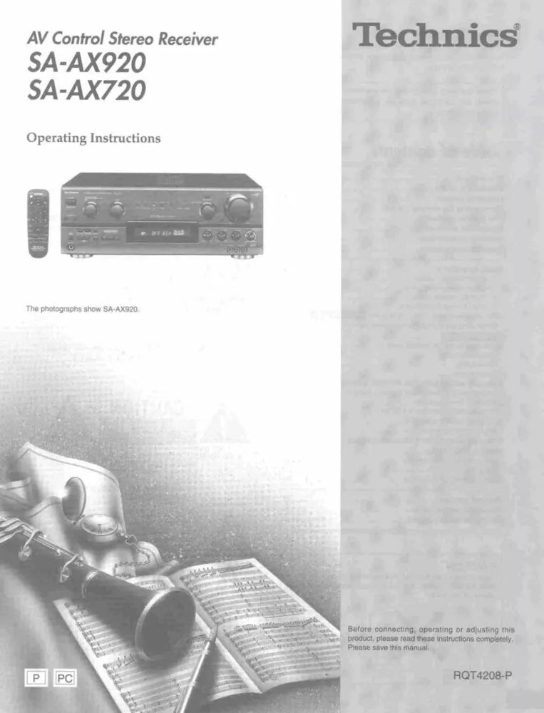 Technics SA-AX720 SA-AX920 Receiver Owners Instruction Manual – TekRevolt