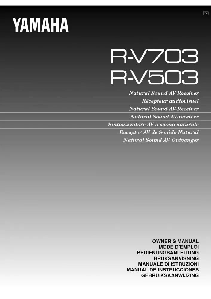 Yamaha R-V503 Receiver Owners Manual – TekRevolt