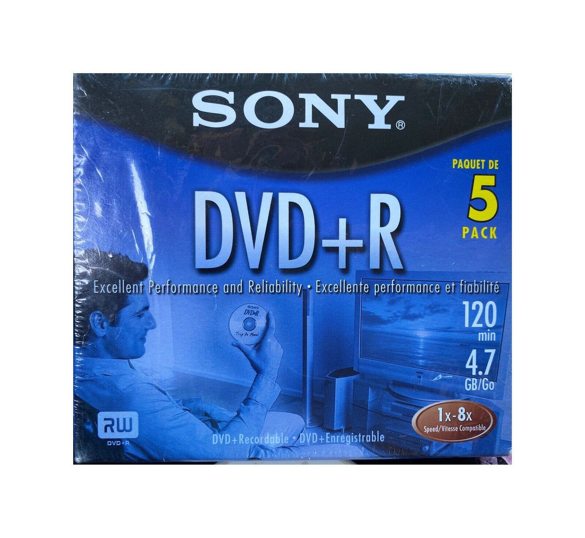 Sony DVD+R Disc 5 Pack 120 Minute 4.7 GB 1x-16x - Blank Recordable Dis ...